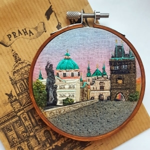 Architectural Embroidery Depicts Travel Through Thread Painting