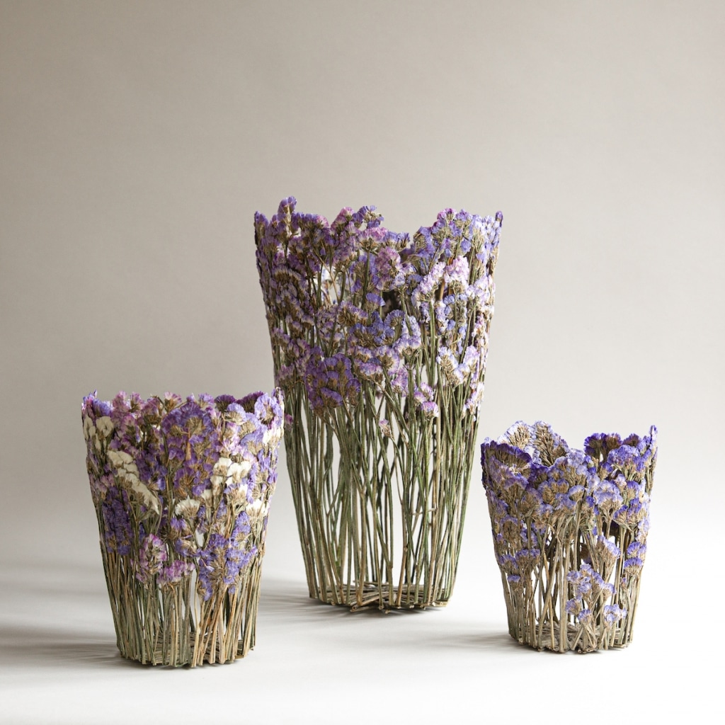 Artist Forms Magical Vases From Dried and Pressed Flowers