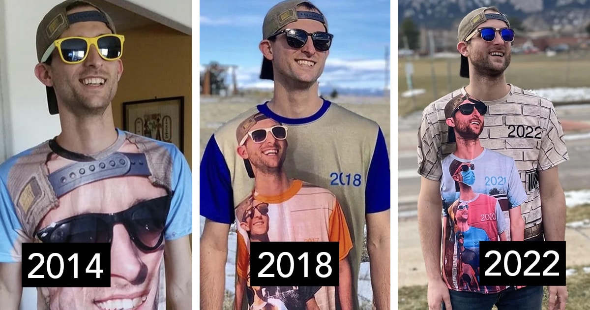 Funny Gift Idea: "Shirtception" T-Shirt He's Received for 9 Years