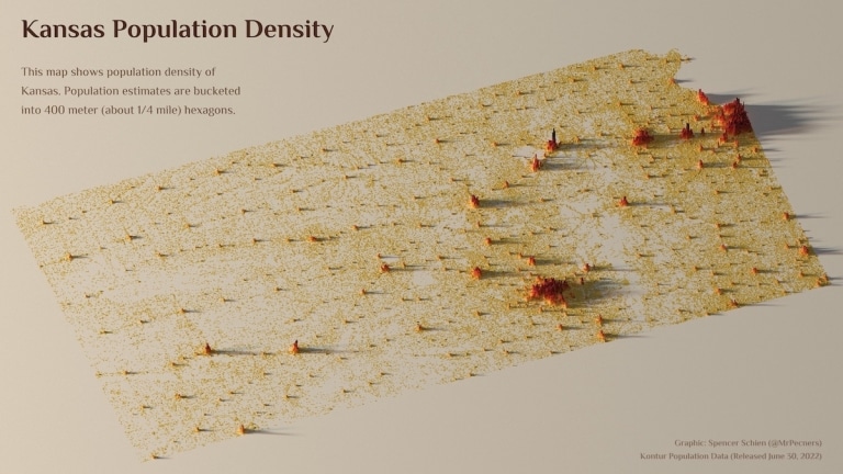 3D Maps Visualize the Stark Population Density Differences in Cities in ...