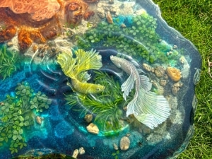 Epoxy Resin Tables Look Like Koi Ponds Come to Life