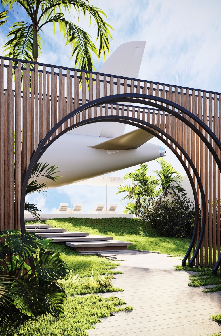 Boeing 737 Transformed Into Luxury Villa on the Cliffs of Bali