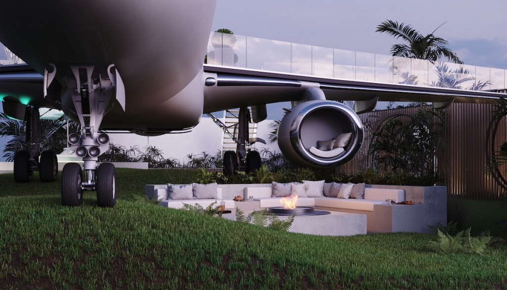 Boeing 737 Transformed Into Luxury Villa on the Cliffs of Bali