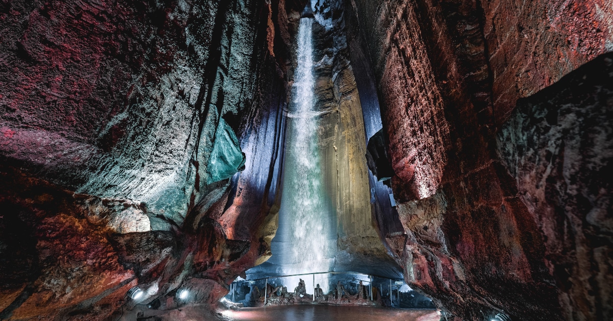 Ruby Falls' Glass Elevator Will Take You 260 Feet Underground
