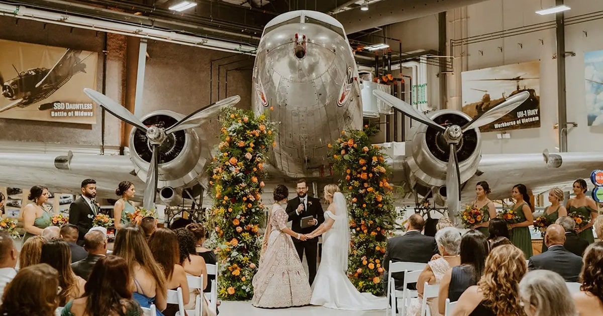 Flight Attendants Get Married In Front of a Plane