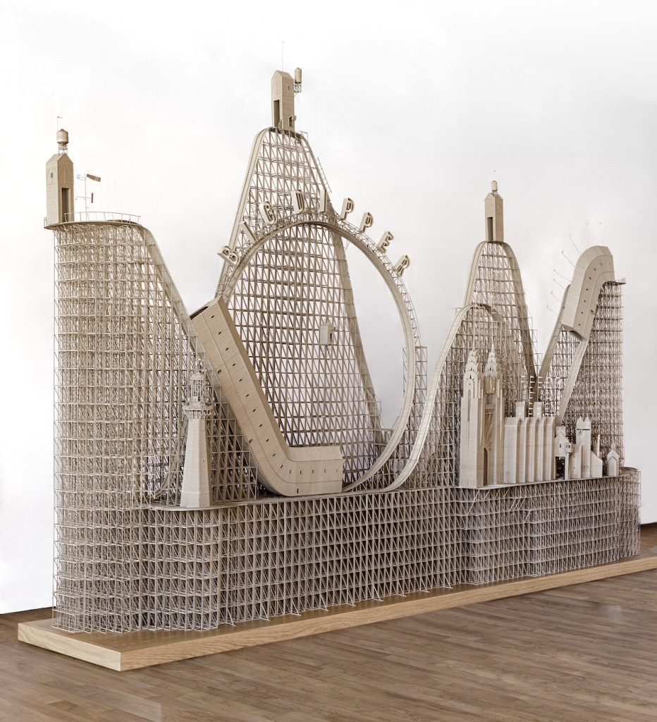 Artist Recreates Roller Coaster Sculpture Out of Cardboard