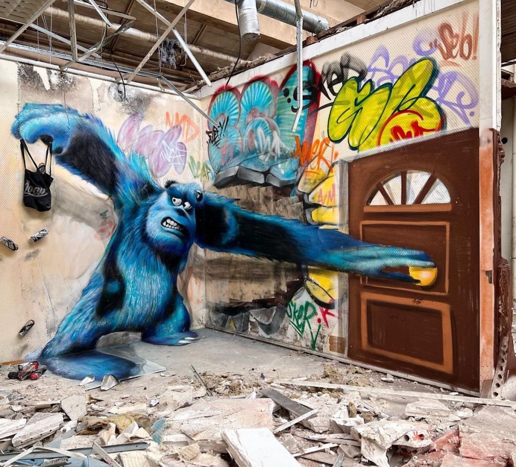 Amazing 3D Murals Burst From the Walls
