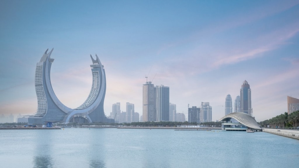 Katara Towers Rises Up Like Two Swords in Qatar