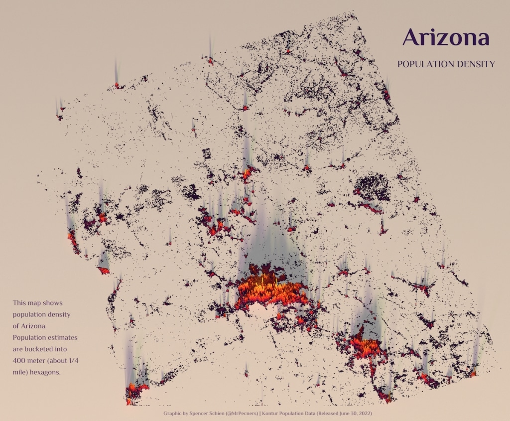 3D Maps Visualize the Stark Population Density Differences in Cities in ...