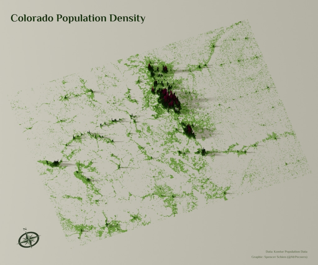 3D Maps Visualize the Stark Population Density Differences in Cities in ...