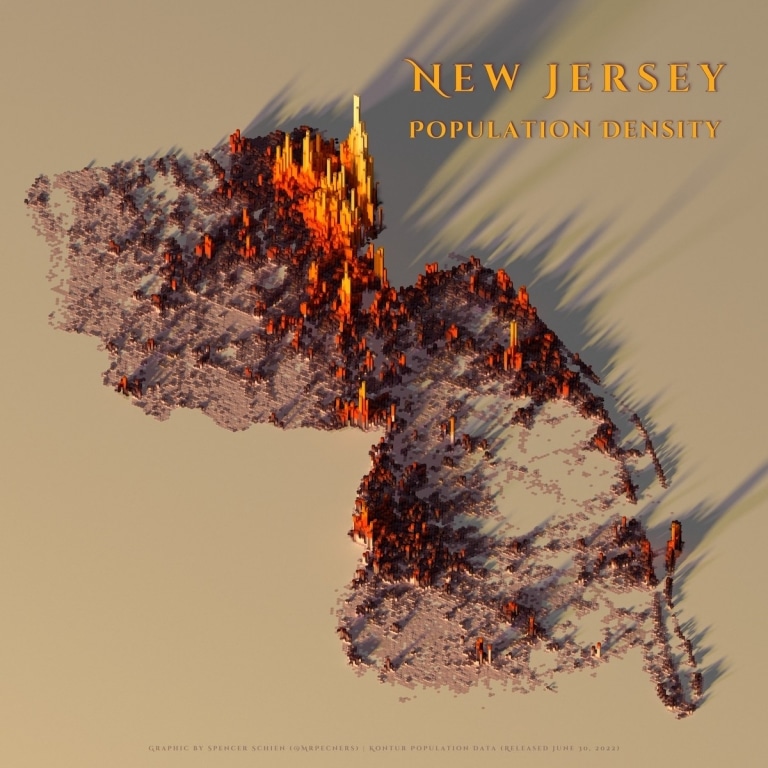 3D Maps Visualize the Stark Population Density Differences in Cities in ...