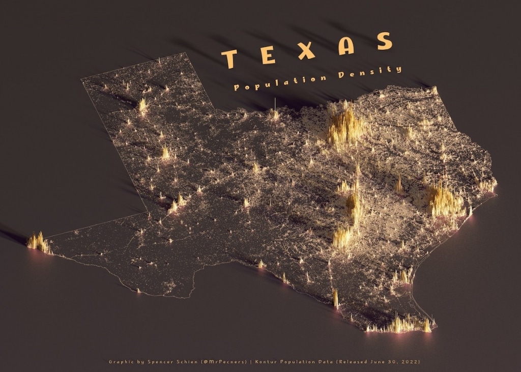 3D Maps Visualize the Stark Population Density Differences in Cities in ...