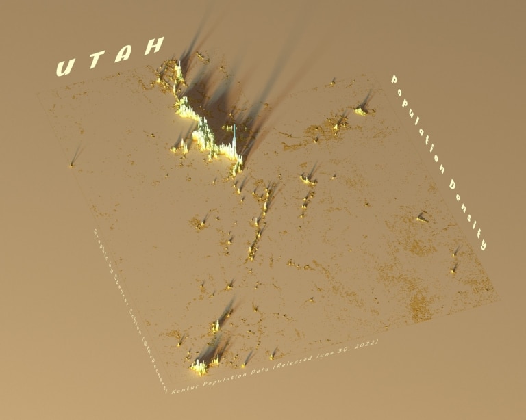 3D Maps Visualize the Stark Population Density Differences in Cities in ...