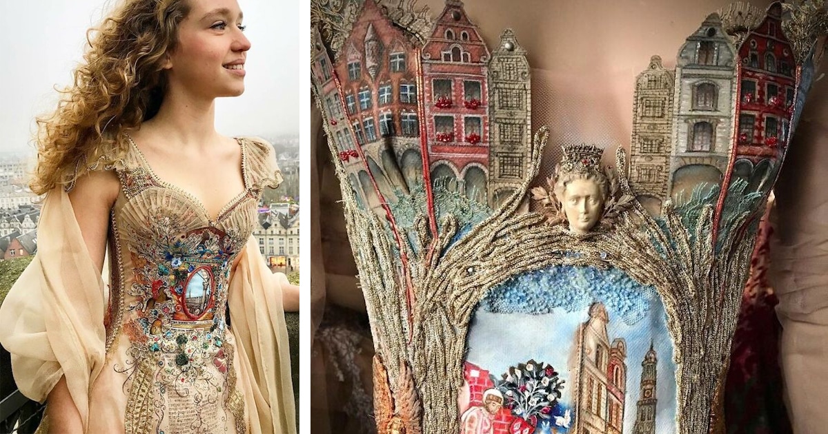 Designer Paints Fairy Tale Designs onto Her Dresses