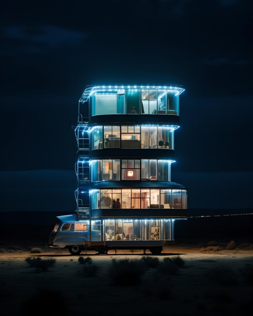 AI’s Multi-Tiered Camper Vans Visualize the Surreal Future of Nomadic ...