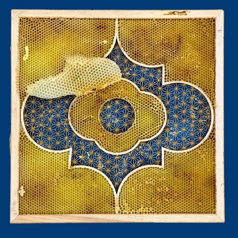 Thousands of Bees Help Finish This Amazing Embroidery Art