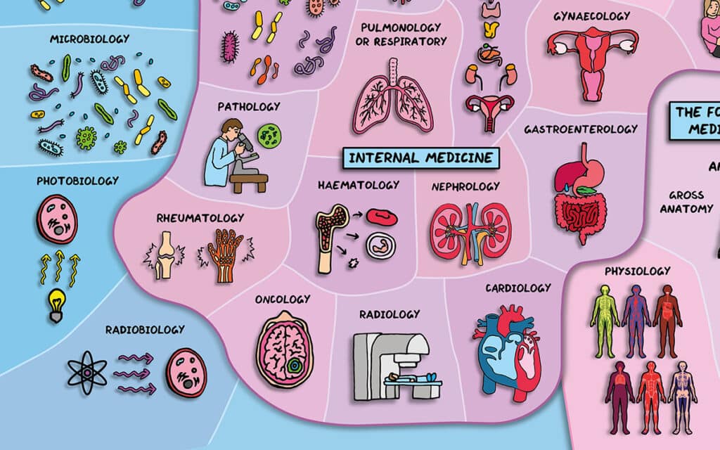 This Map of Medicine Shows The Fields Taking Care of Our Health