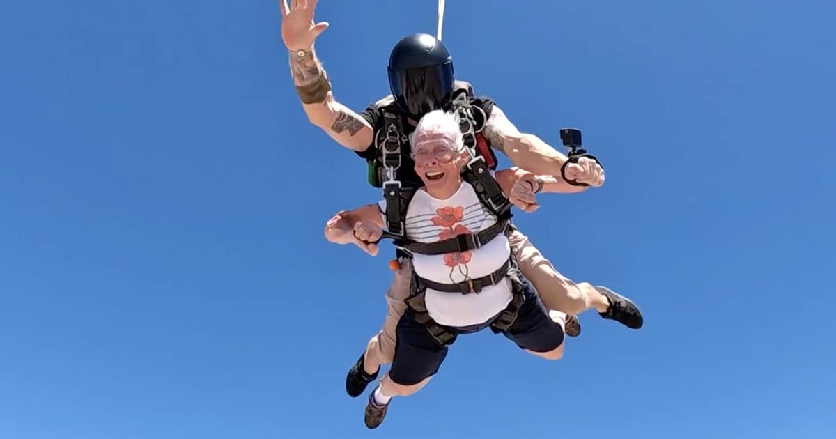 Woman Celebrates 90th Birthday by Jumping Out of a Plane