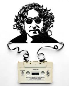 Artist Creates Portraits of Famous Musicians Out of Cassette Tapes