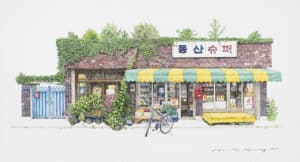 Charming Drawings Capture Beauty of Korean Convenience Stores