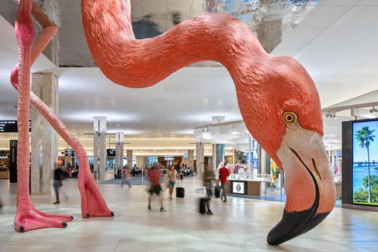 Massive Flamingo Installation Lands at Florida Airport