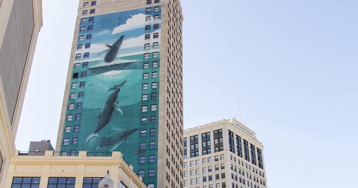 Whale Mural on Detroit Building Is Uncovered by Storm