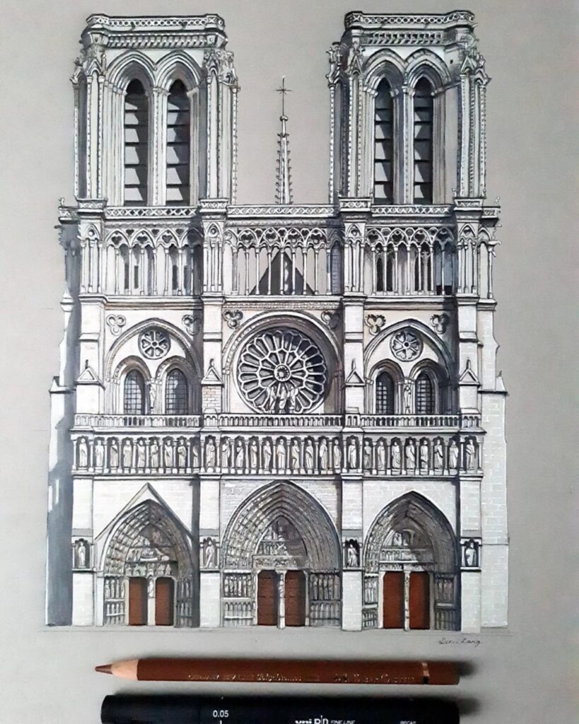 Stunning Ink and Colored Pencil Architecture Drawings Inspired by Old ...