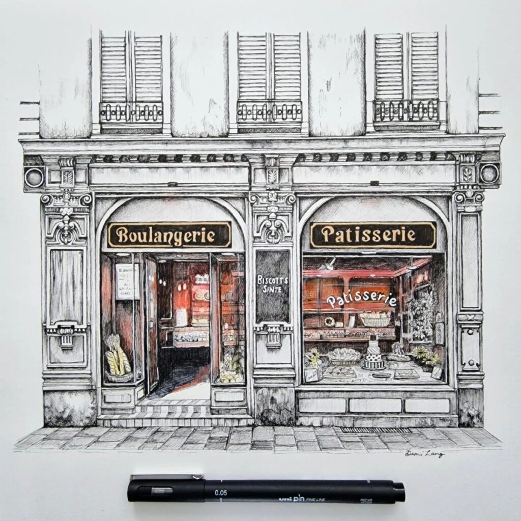 Stunning Ink and Colored Pencil Architecture Drawings Inspired by Old ...