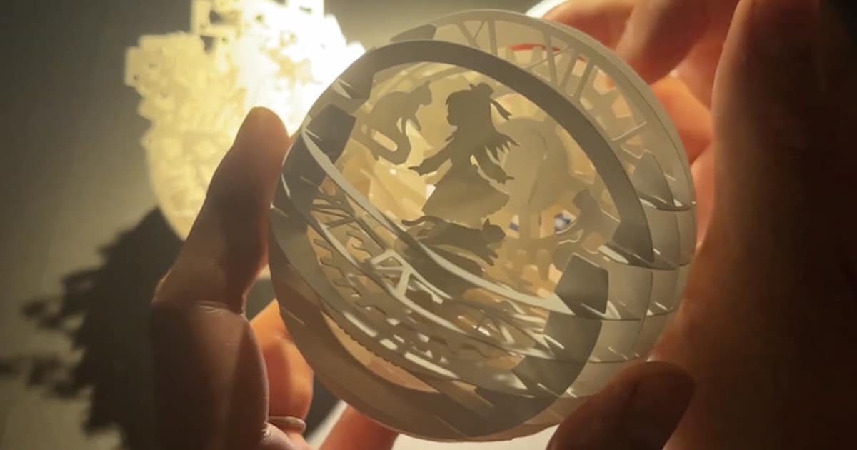 Japanese Paper Artist Creates Spherical Pop-Art Cards