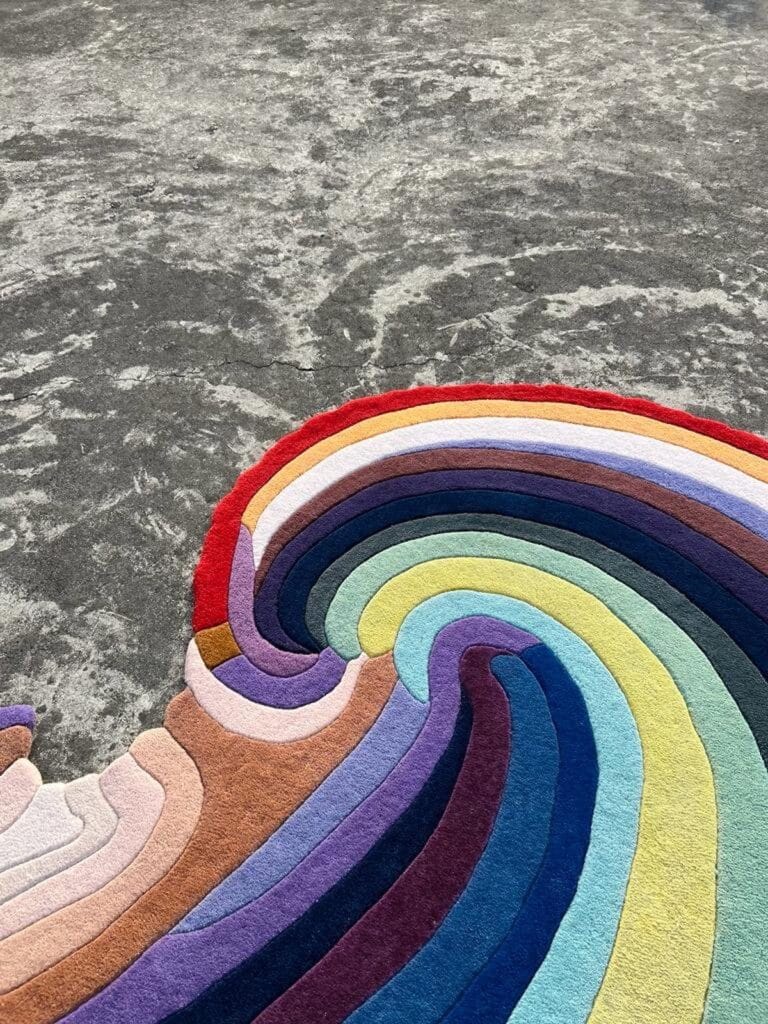 Psychedelic Rainbow Carpets Made of Long Swatches of Color Woven ...