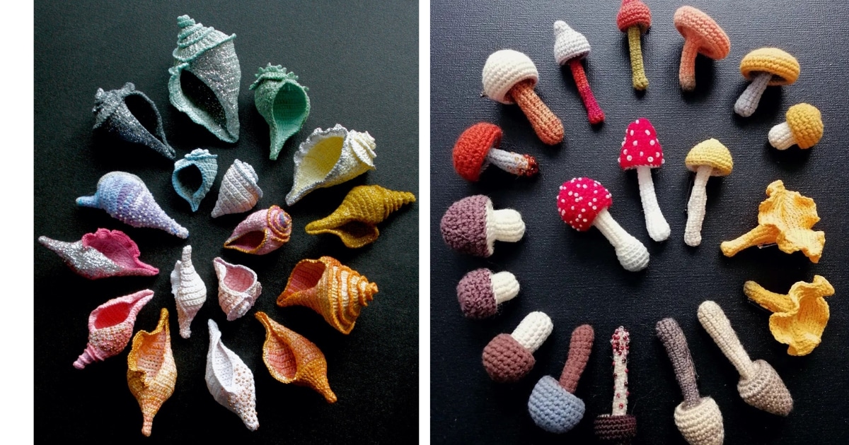 Crochet Artist Crafts Lifelike Flora and Fungi