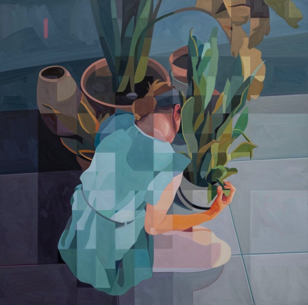 Artist Constructs Paintings From Grid of Colorful Squares