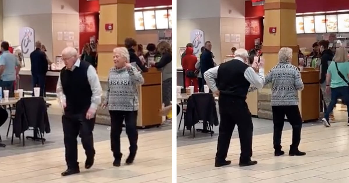 Watch an Elderly Couple Break Into Dance in a Food Court