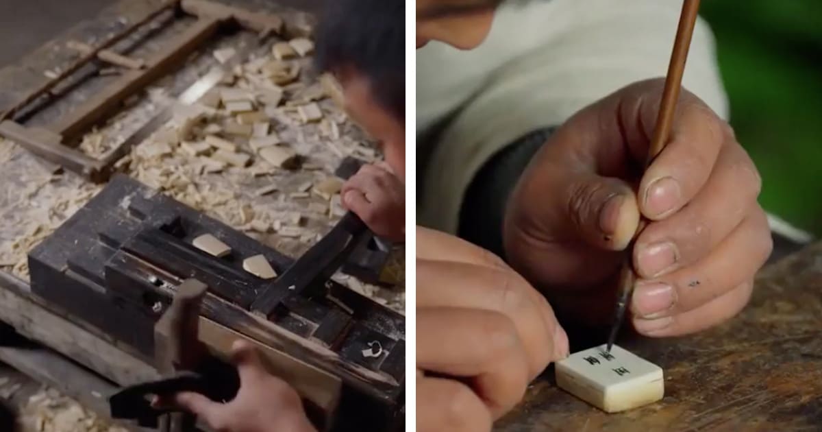 Watch How Traditional Mahjong Tiles Are Made From Scratch
