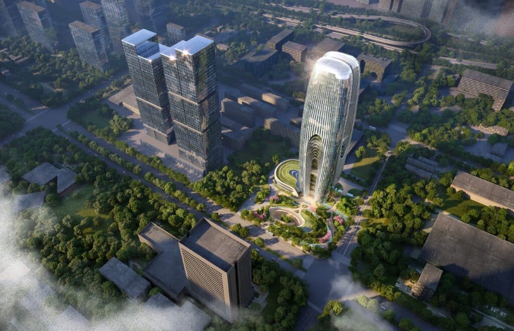 ZHA's Daxia Tower is Filled with Cascading Interior Terraces