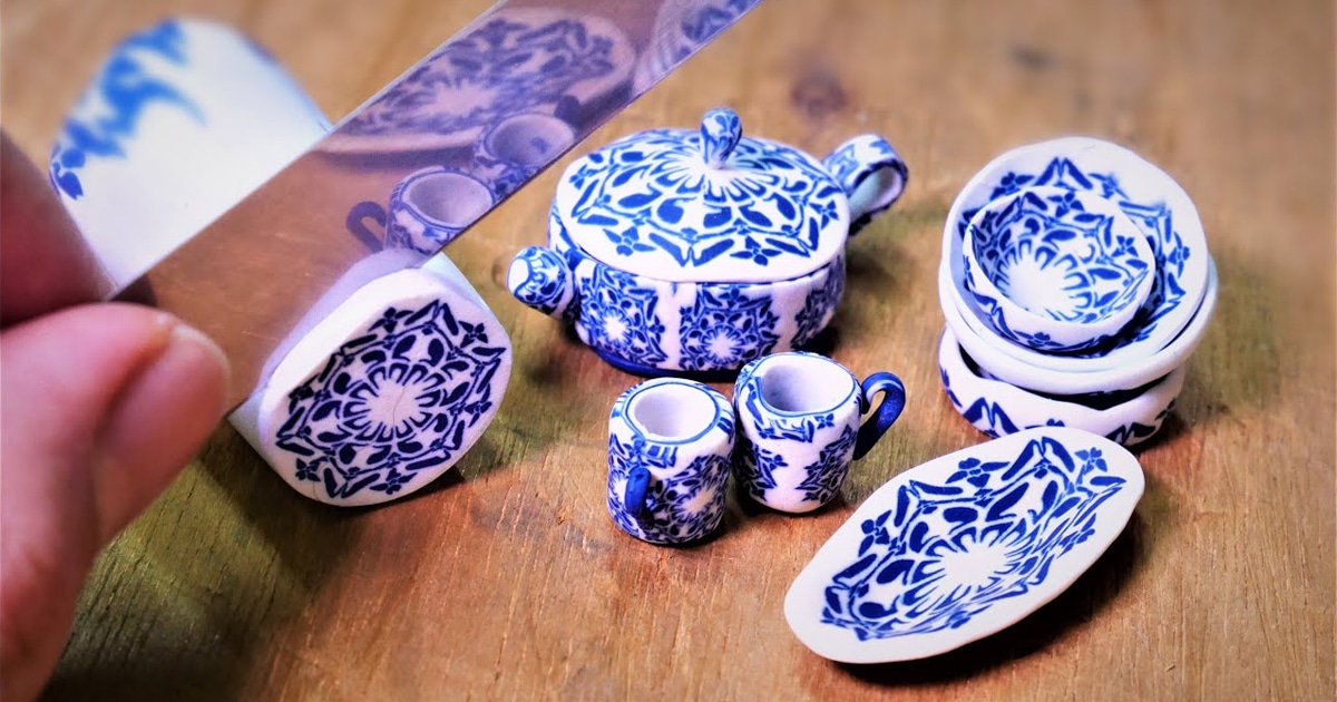 Miniature Tea Sets Made of Polymer Clay by Clay Zoo
