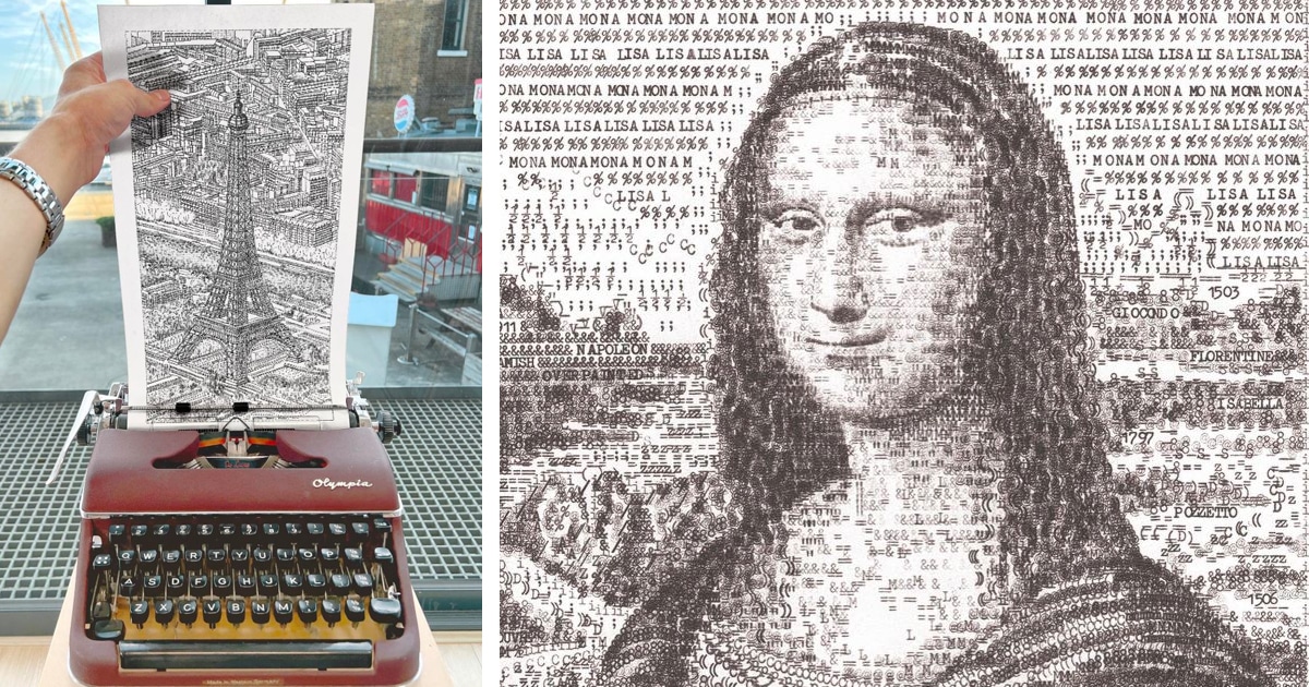 Stunning Typewriter Art Of Real Locations and Famous Paintings