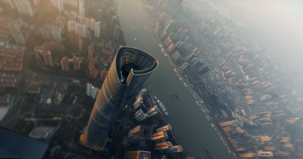Thrilling Drone Footage Weaves Through Shanghai's Tallest Buildings