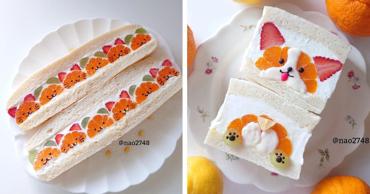 Food Artist Makes Fruit Sandwiches Full of Cute Characters