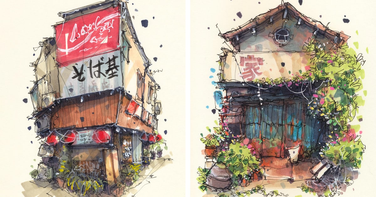 Artist Captures Urban Arquitecture With Expressive Sketches