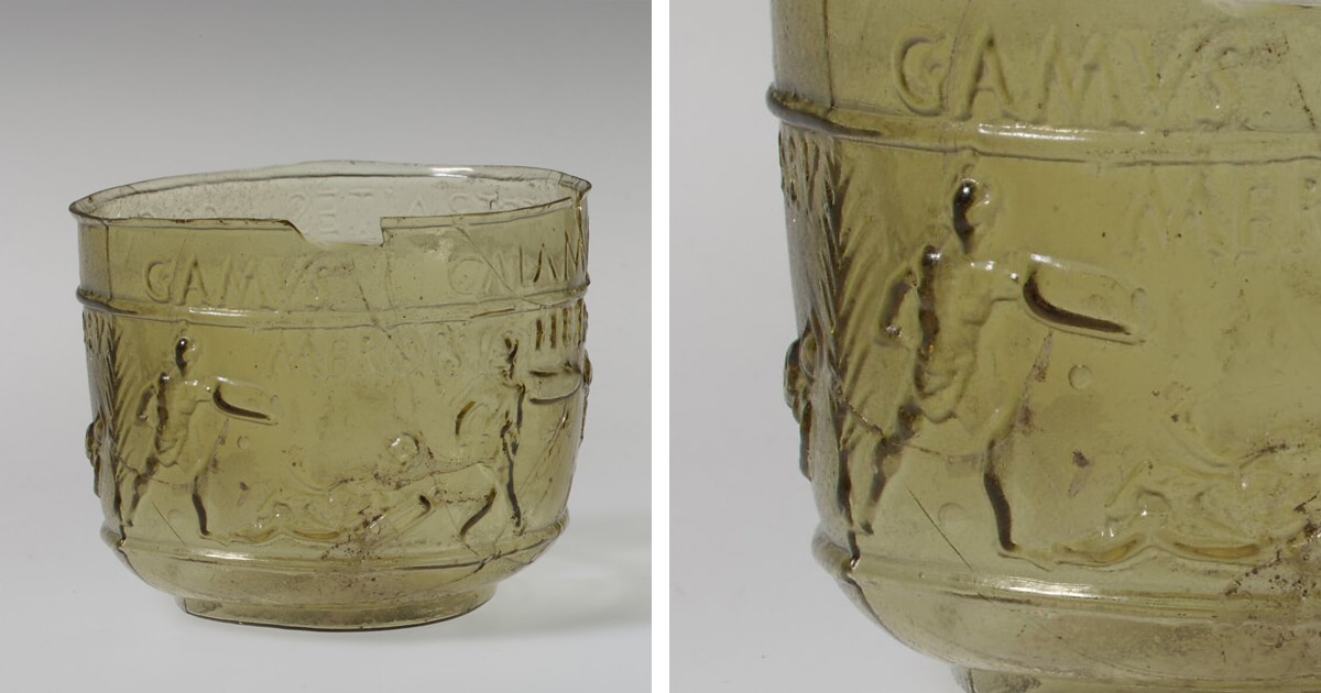 Ancient Glass Cups Showing Gladiators Were Souvenirs