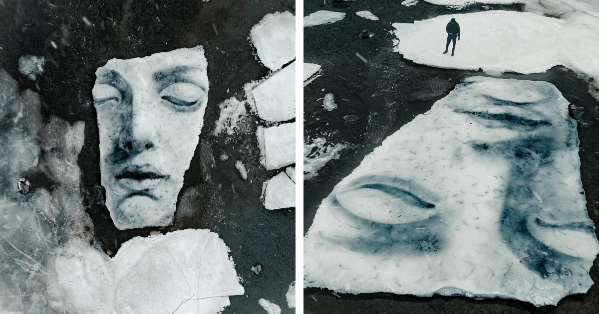 Stunning Ephemeral Murals Created on Ice and in the Desert