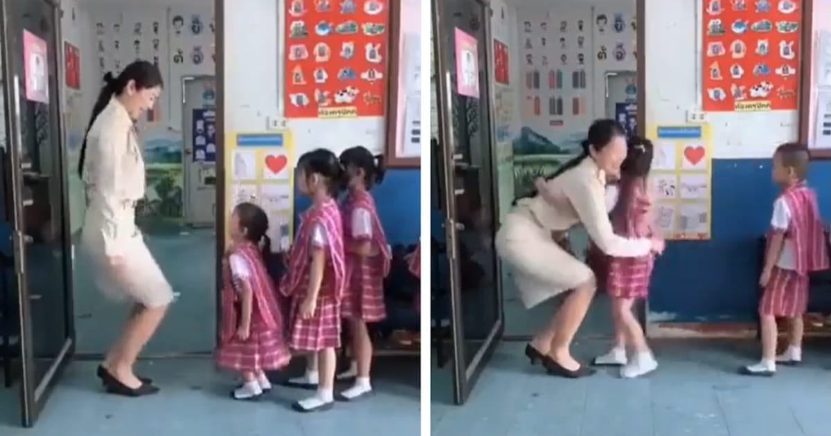 Cute Video Shows Students Greeting Their Teacher Each Morning