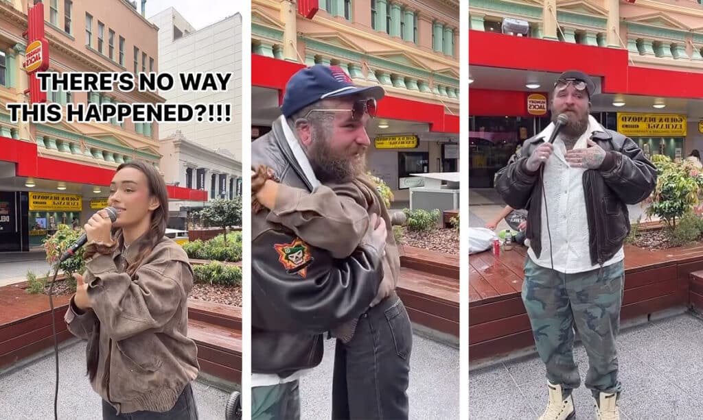 Australian Busker Joined by Teddy Swims as She Sings One of His Songs