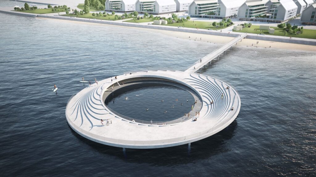 Chic Urban Swimming Pool in Lisbon Lets People Swim on River