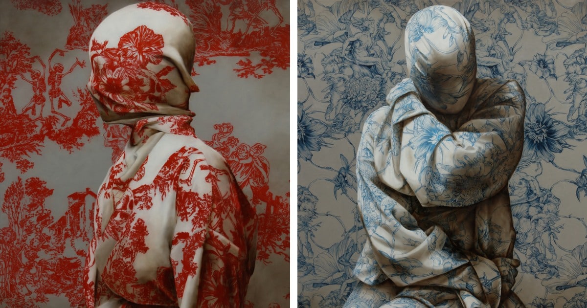 Mysterious and Macabre Oil Paintings of Models Shrouded in Textiles