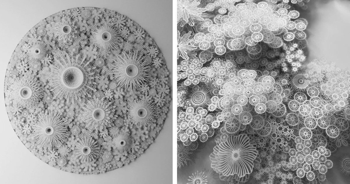 Artist Creates Highly Intricate Paper Sculptures Inspired by Nature