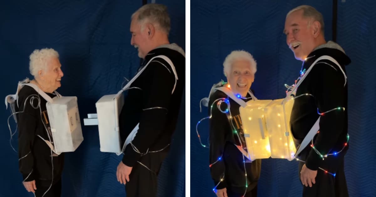 Granny Shows Their Plug and Socket Halloween Costume