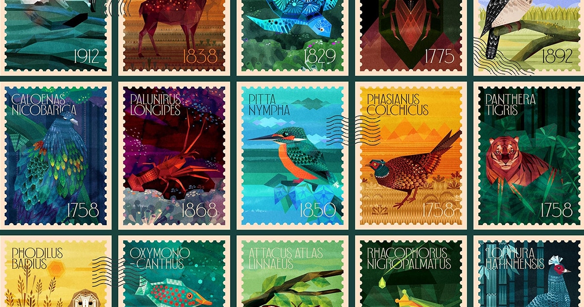 Artist Designs Stamp Collection Inspired by Endangered Species