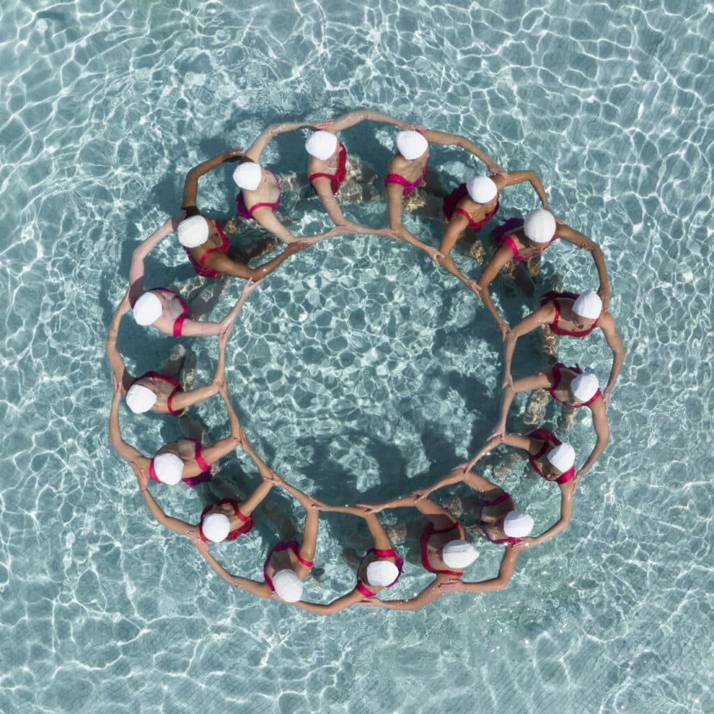 Aerial Photos Highlight Geometry of Artistic Swimming